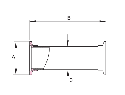 KF Straight Connectors (Full Nipples), Stainless Steel | NCE Solutions